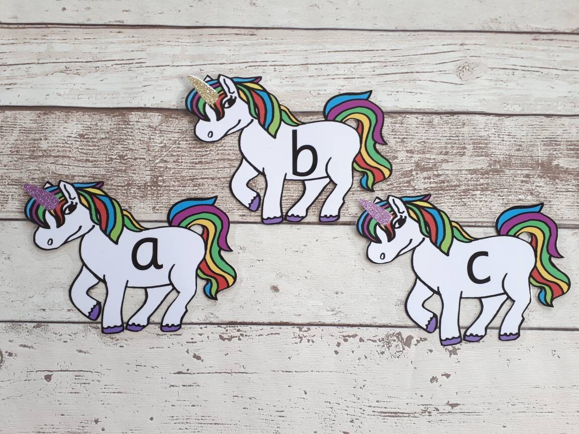 Unicorn Alphabet Line Unicorn Wall Display Phonics Display - Etsy