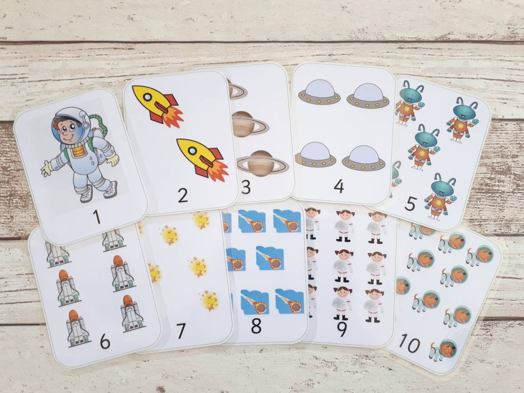 Number Flash Cards, Space Counting Cards, Numeracy Resource, Teach ...