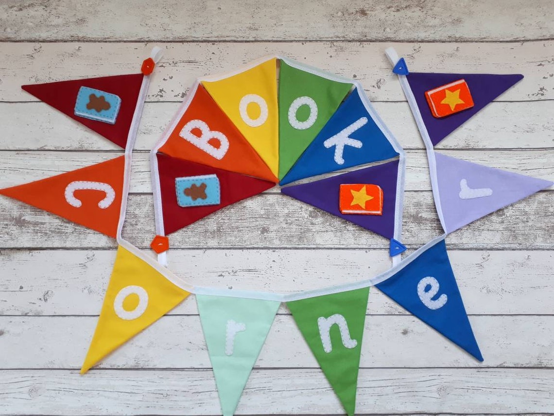 Book corner bunting reading corner banner classroom book | Etsy