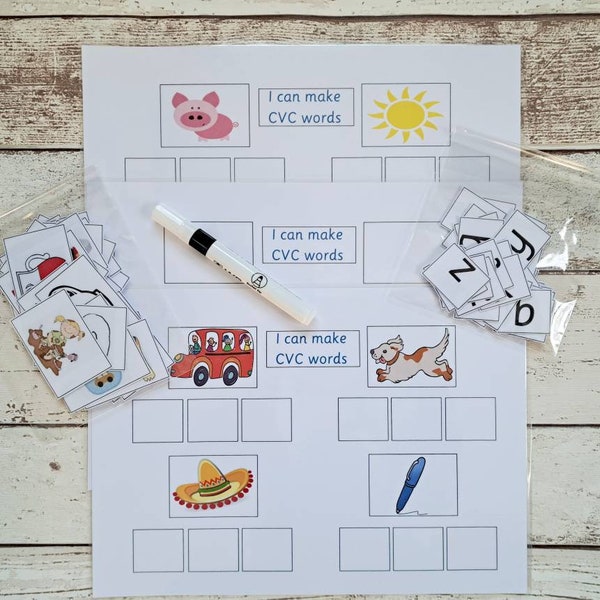 Montessori Cvc Cards - Etsy