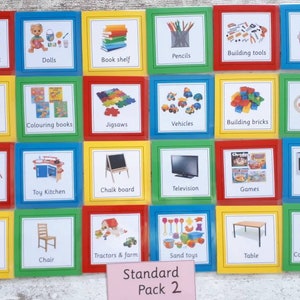 Toy box labels labels for the playroom Montessori classroom | Etsy