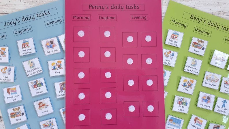 Daily task chart routine activites children's chores | Etsy