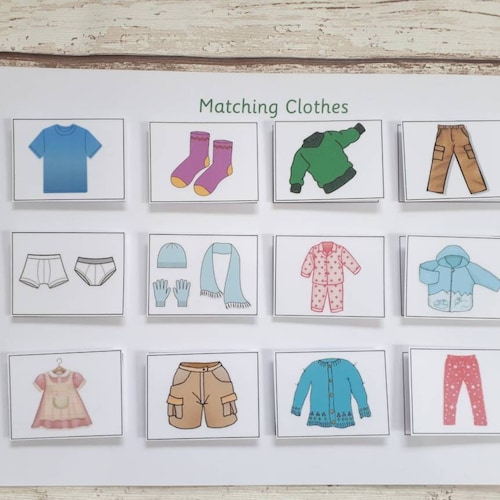 Clothes Matching Game Montessori Activity for Toddlers - Etsy