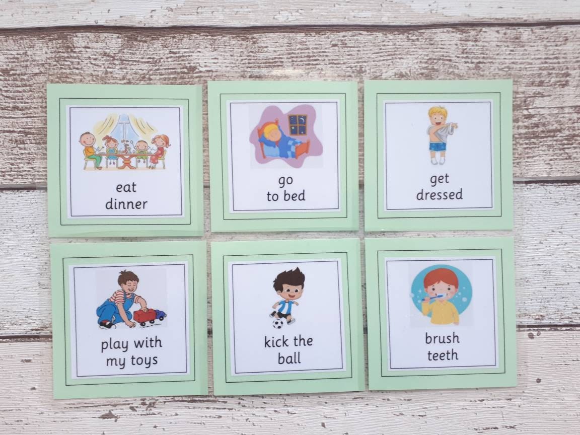 Visual timetable daily routine flash cards visual choice | Etsy
