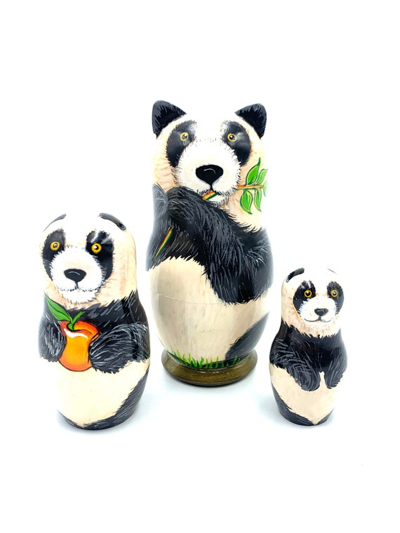 Made in Ukraine Panda Nesting Doll Hand Painted Matryoshka | Etsy