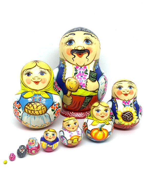 Nesting Ukrainian Kozak Family Doll 10 Pieces 6.3 16 - Etsy