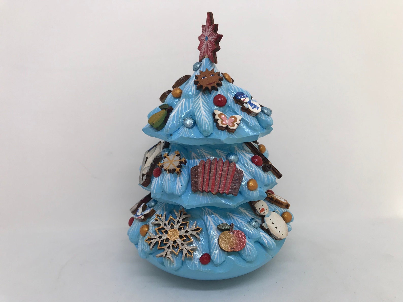 Made in Ukraine 6,5" Christmas Tree Weeble Wobble , Tree Decoration ...