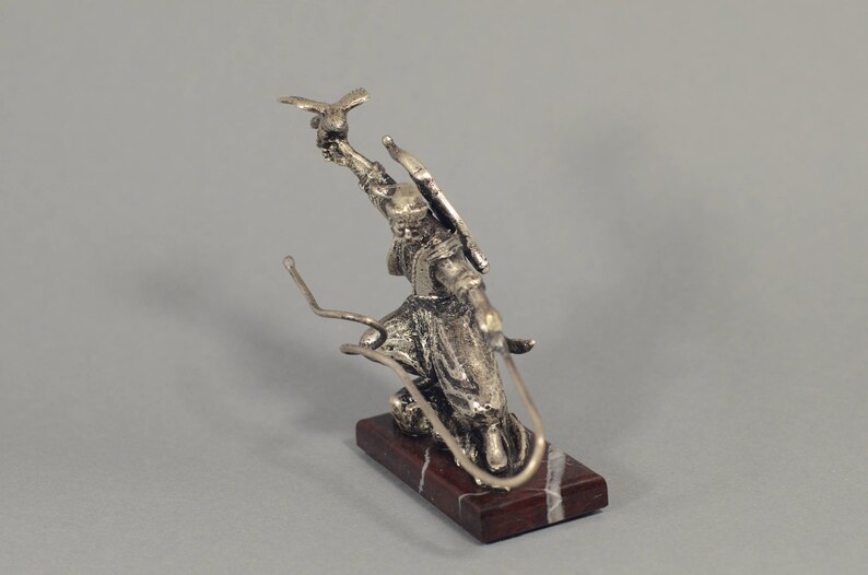 Silver Metal Sculpture figurine cossack With - Etsy