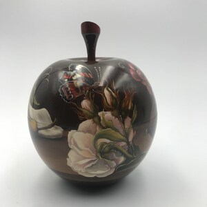 Apple Lacquer Box, Art Deco, Wooden Box for Jewelry, 6 Height, Unique ...