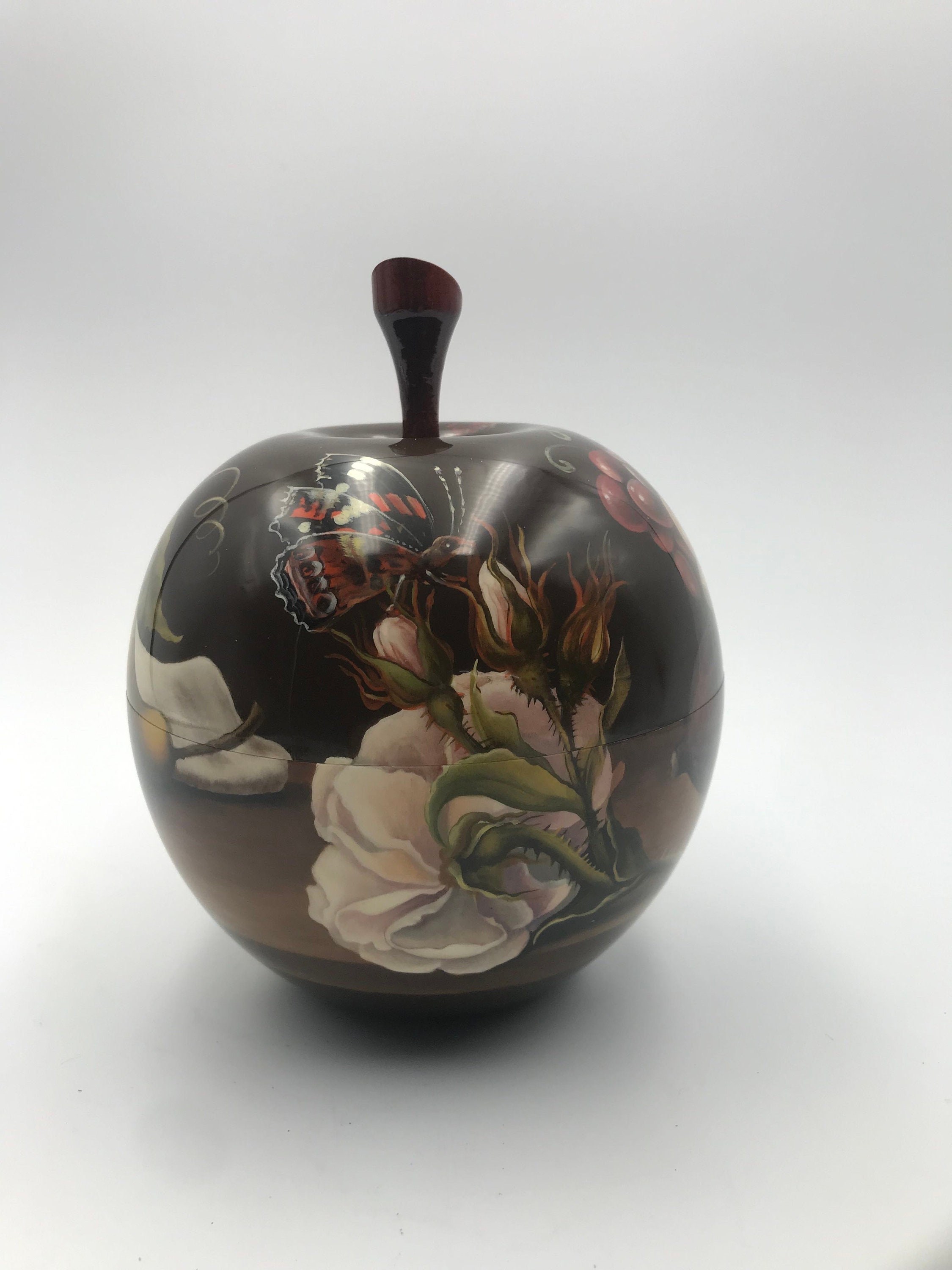 Apple Lacquer Box Art Deco Wooden Box for Jewelry 6 | Etsy