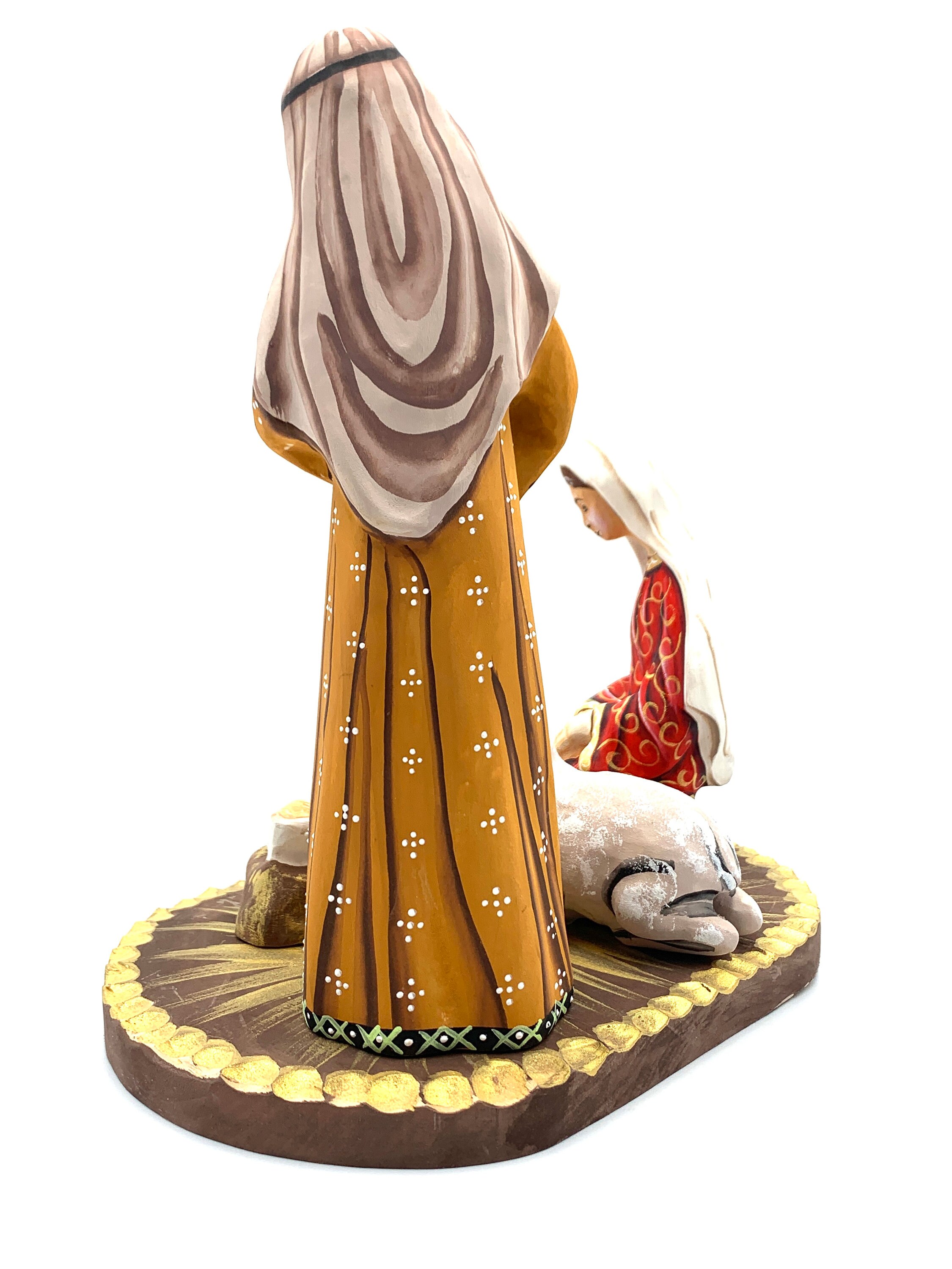 MADE IN UKRAINE ! Wooden Nativity Set Scene Holy Family 9.8” Height ...