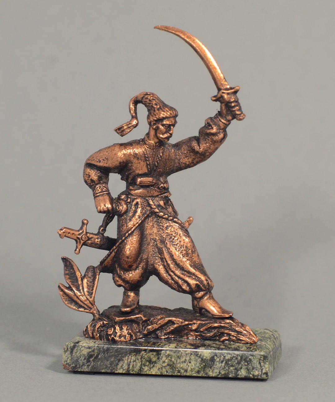 Cossack With Saber Bronze Metal Figurine 3.9" Height Home Decor ...