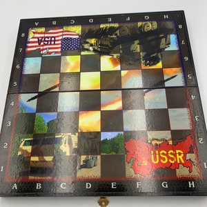 Wooden Chess Set USA Vs Soviet Union 11 Board Souvenir | Etsy