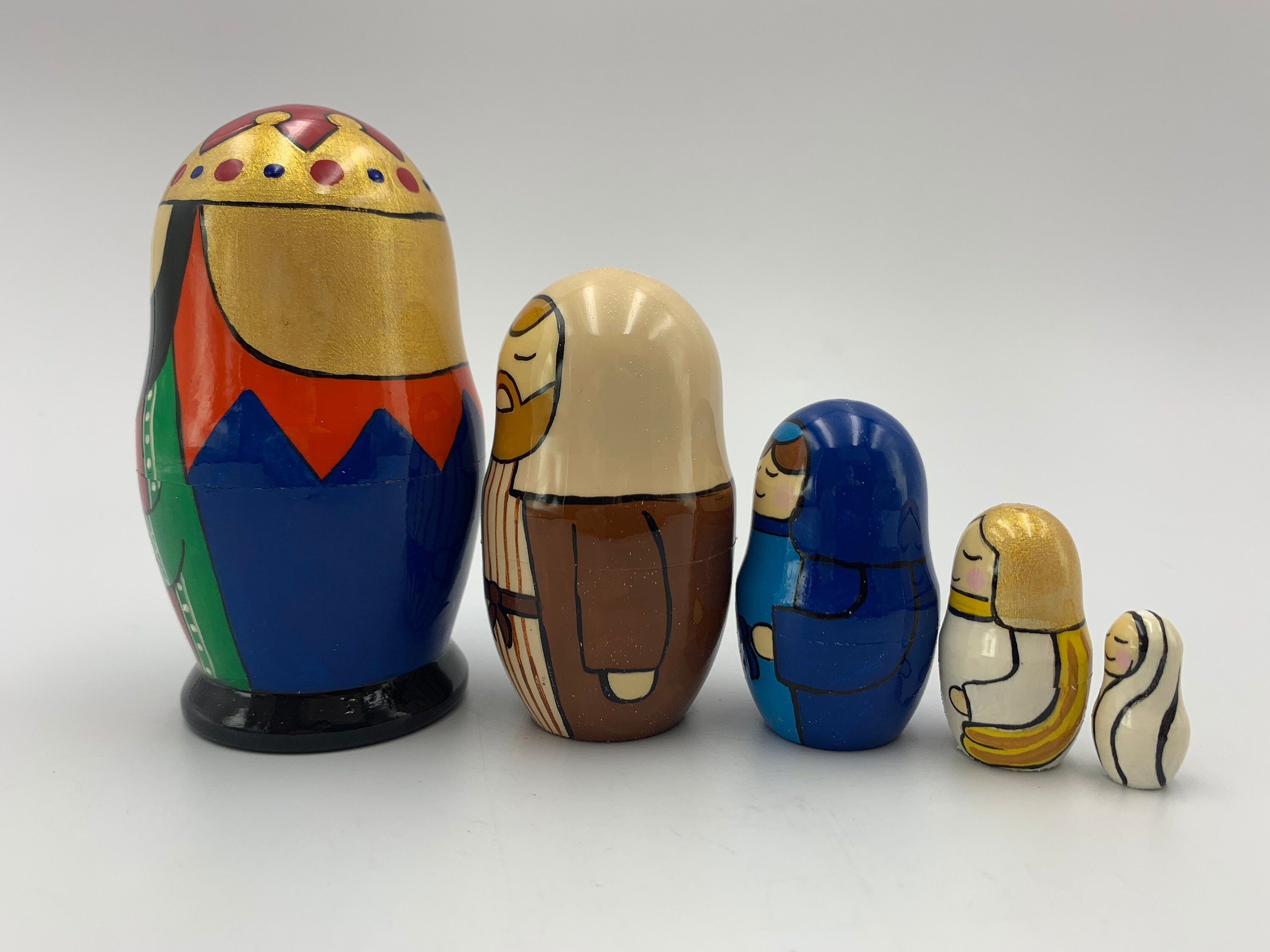MADE IN UKRAINE Nativity Nesting Doll 4.7 5pcs Wooden | Etsy