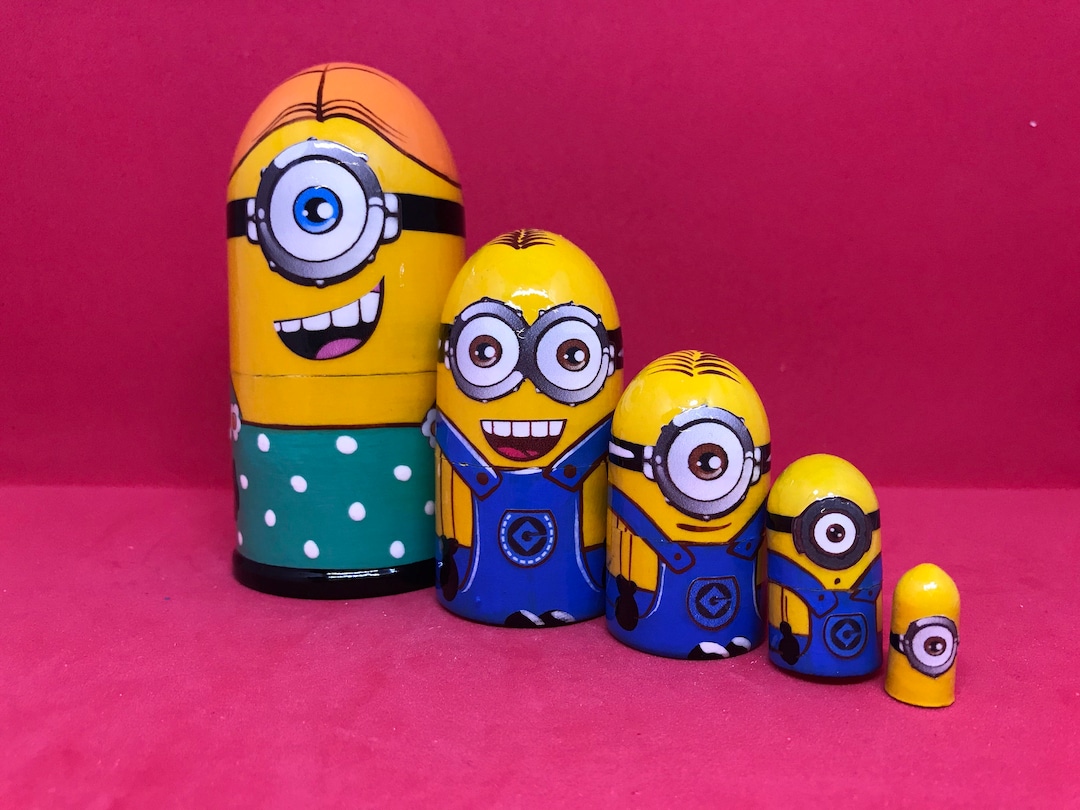 Cartoon Nesting Doll Handmade Nesting Doll Hand Painted Collectable ...