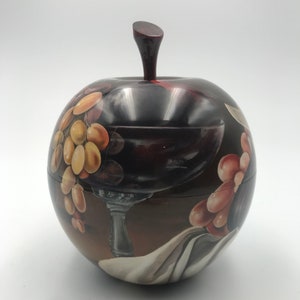 Apple Lacquer Box, Art Deco, Wooden Box for Jewelry, 6 Height, Unique ...