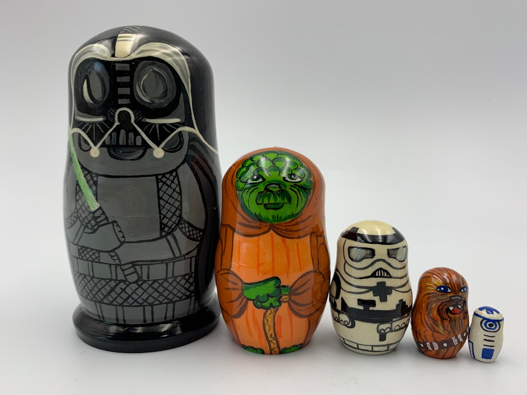 Cartoon Nesting Doll 4.3in Height Handmade Doll, Hand Painted Funny ...