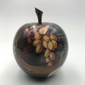 Apple Lacquer Box, Art Deco, Wooden Box for Jewelry, 6 Height, Unique ...