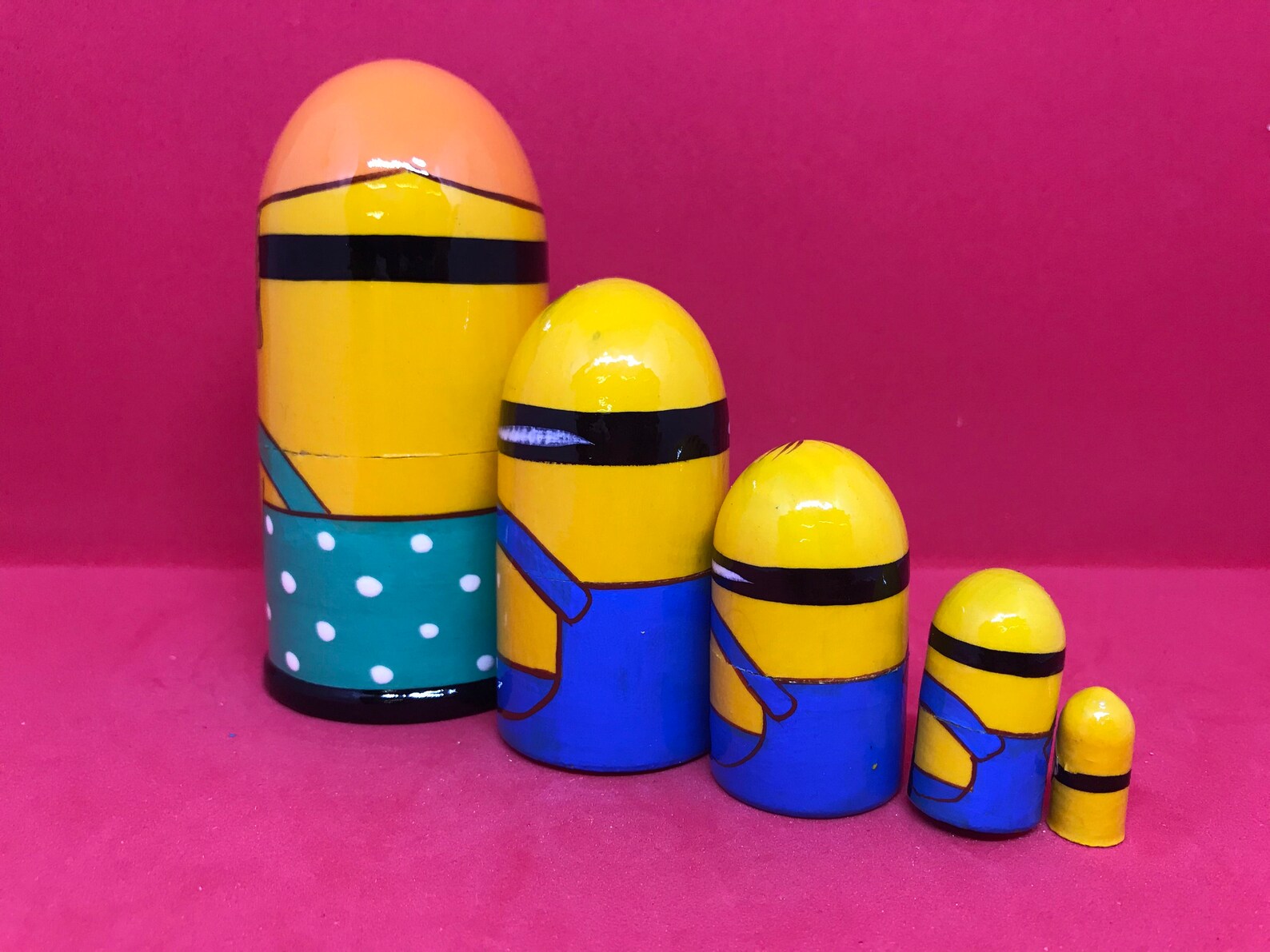 Cartoon Nesting Doll Handmade Nesting Doll Hand Painted One | Etsy