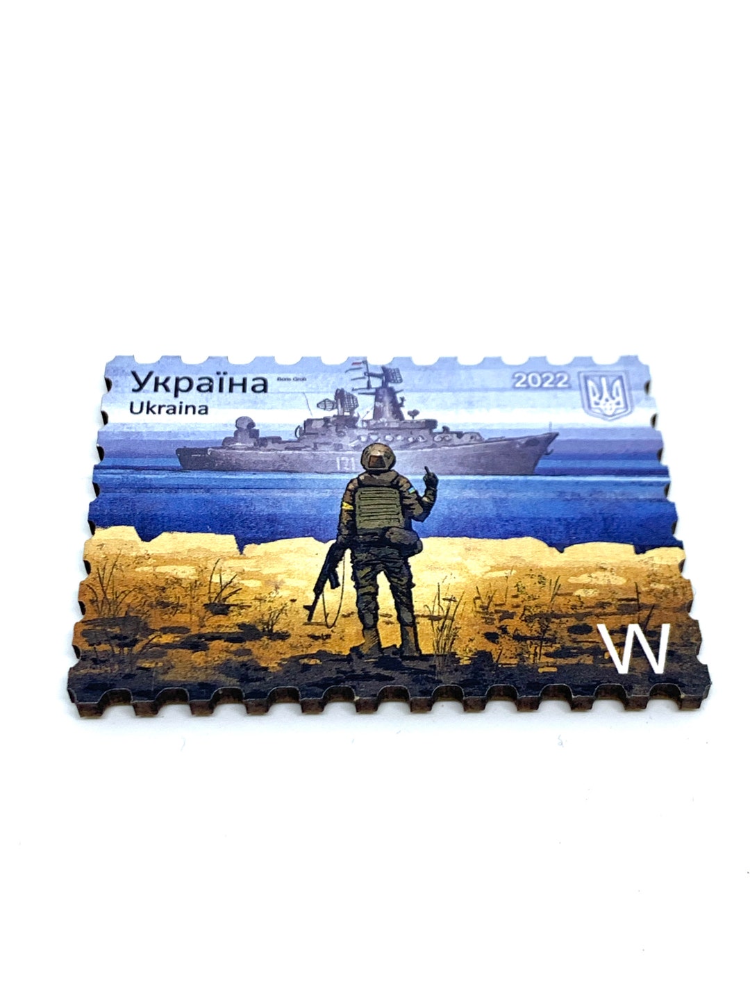 MADE IN UKRAINE ! Five Fridge Magnets Set Russian Warship Go F ...