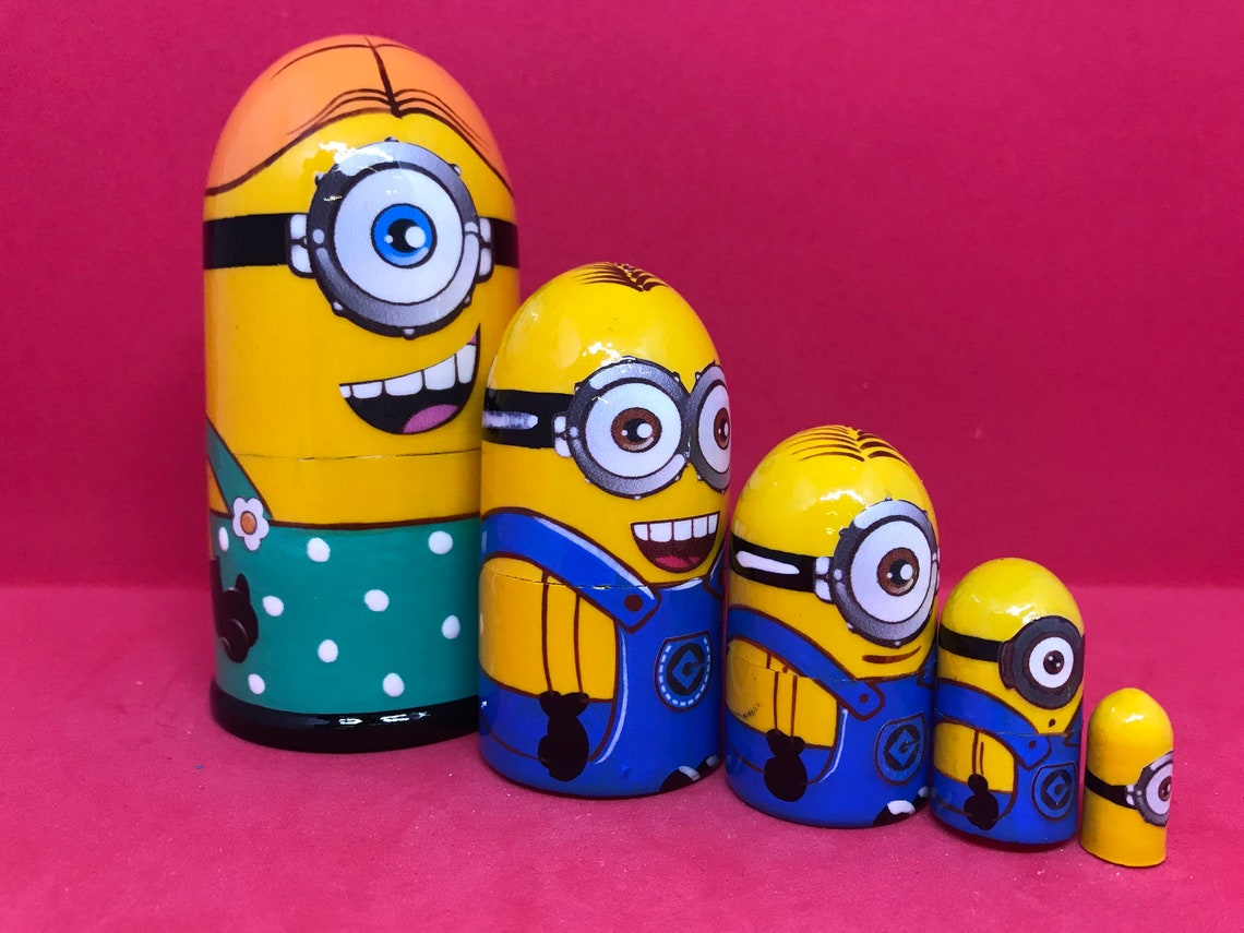 Cartoon Nesting Doll Handmade Nesting Doll Hand Painted One | Etsy