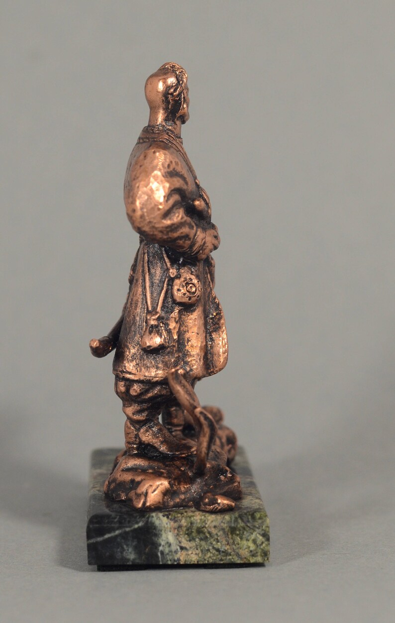 Cossack With Sable Bronze Metal Figurine Sculpture Handmade in - Etsy