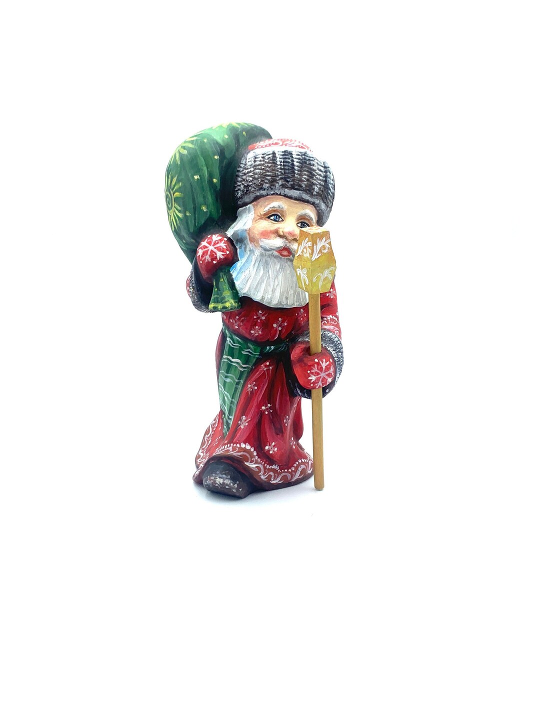 MADE IN UKRAINE ! 7.4" Height Wooden Carved Santa Claus /christmas ...