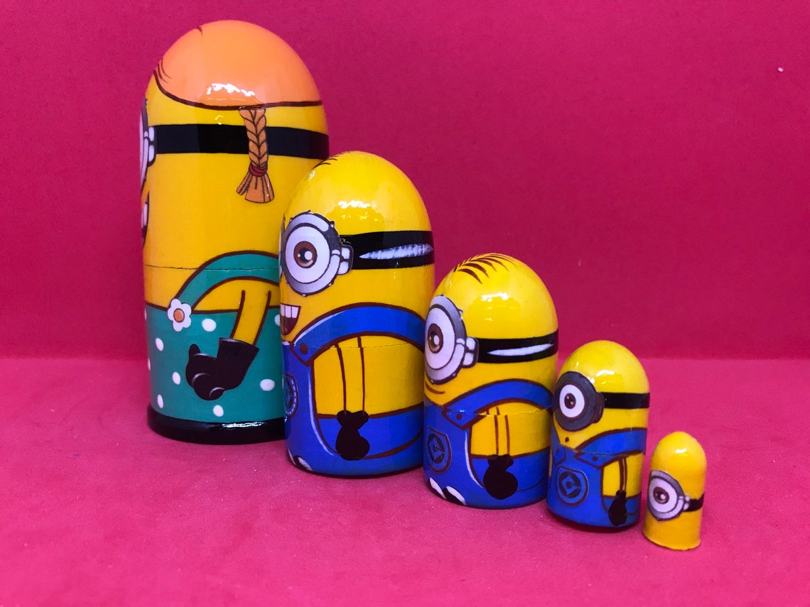 Cartoon Nesting Doll Handmade Nesting Doll Hand Painted Collectable ...