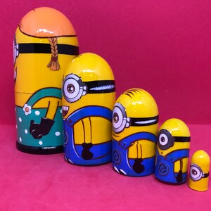 Cartoon Nesting Doll Handmade Nesting Doll Hand Painted Collectable ...