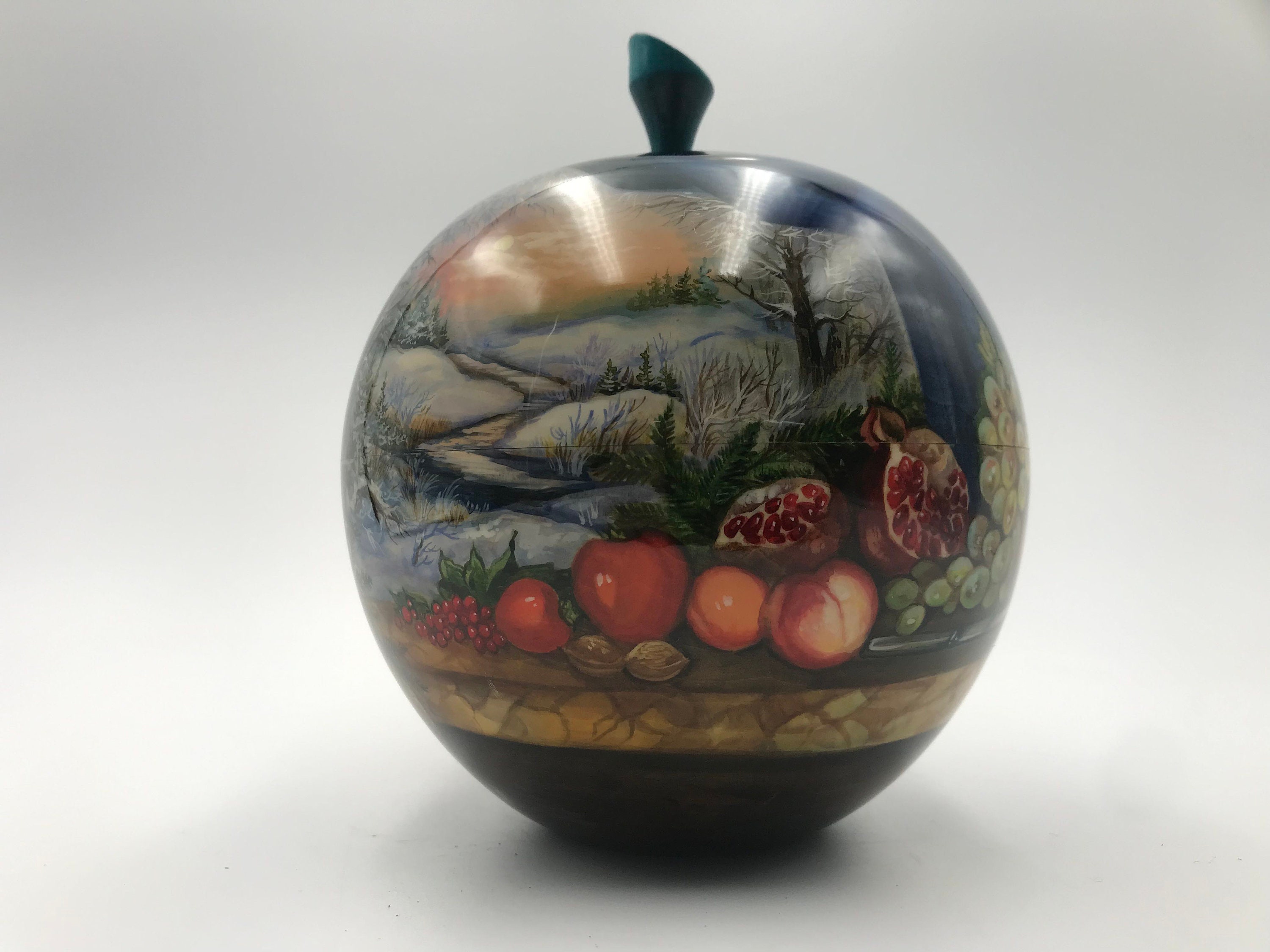 Apple Lacquer Box Art Deco Wooden box for jewelry 6 | Etsy