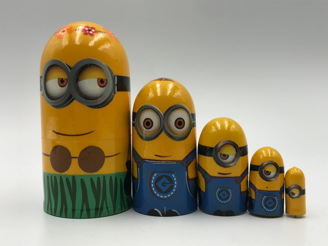 Cartoon Nesting Doll 4.7in Height , Handmade Doll, Hand Painted, Unique ...