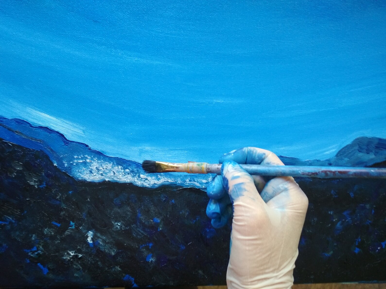 AQUA WALL ART - Turquoise Aqua Art - Navy Blue Art - Abstract Wall Art ...