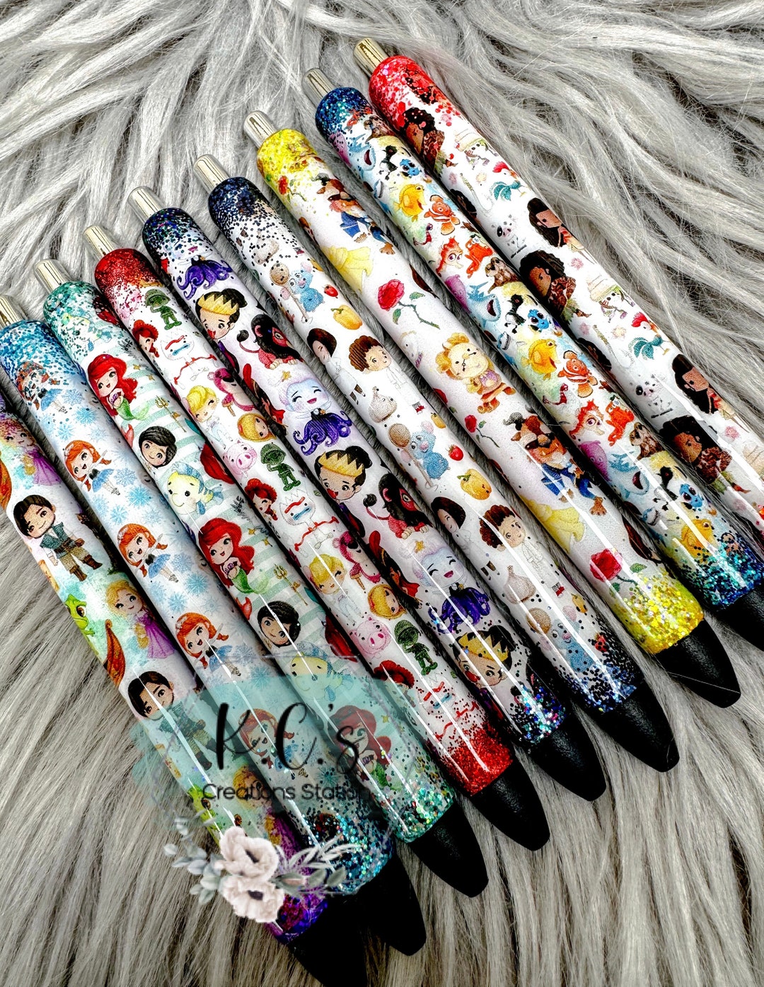 Magical Characters Custom Pens, Personalized Glitter Epoxy Pens, Cute ...