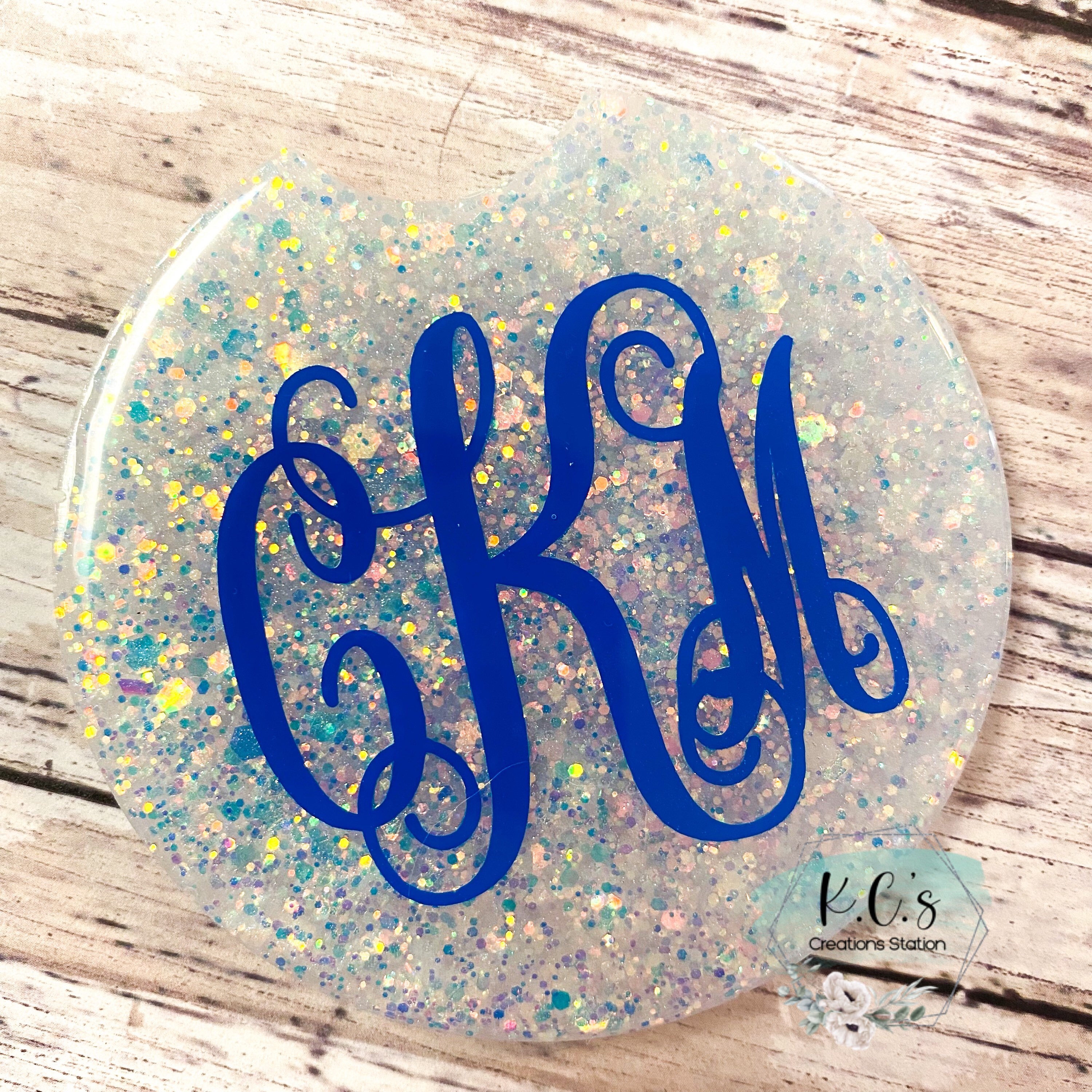 Monogrammed Car Coasters, Glitter Car Coaster, Personalized Glitter Car ...