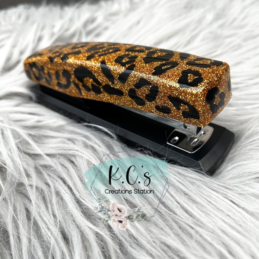 Glitter Cheetah Stapler, Personalized Glitter Stapler, Glitter Pencils ...
