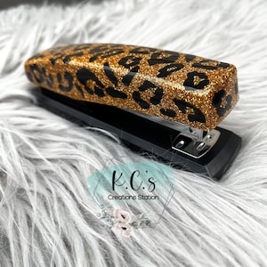 Glitter Cheetah Stapler, Personalized Glitter Stapler, Glitter Pencils ...