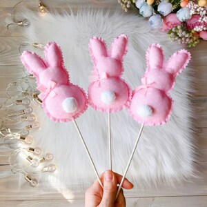 Pink Easter Bunny Ornament Easter Decorations Easter Topper Stuffed ...