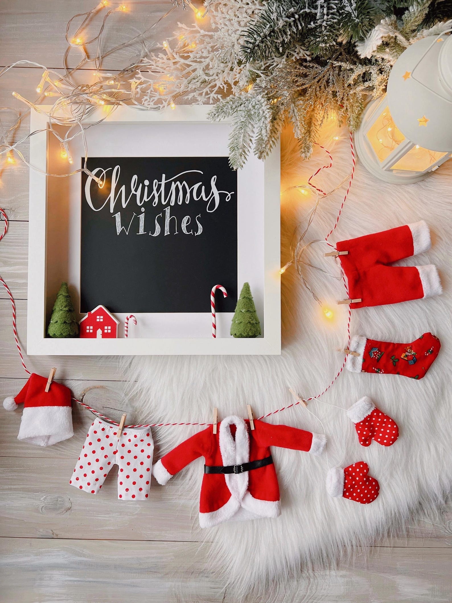 Santa's Laundry Garland, Christmas Mini Clothesline, Santa Clothes ...
