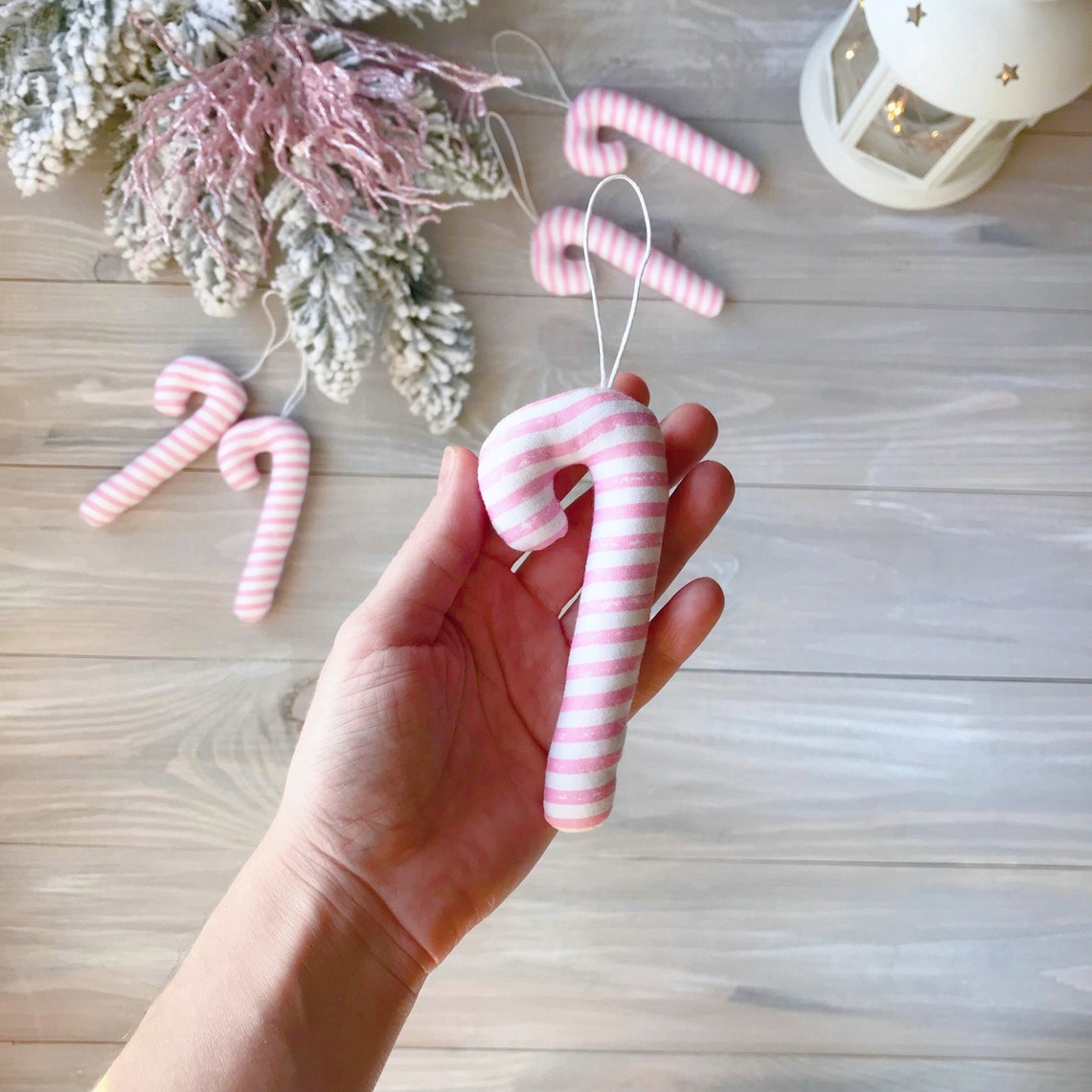 Pink Candy Cane Ornaments Set 5 Pink Christmas Decorations | Etsy