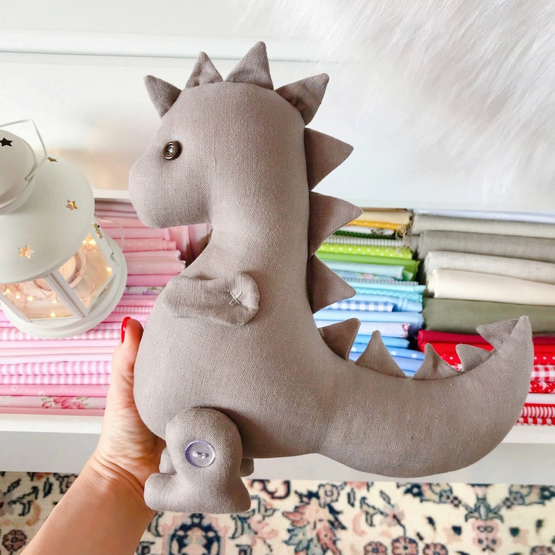 Dinosaur Linen Toy Dinosaur Soft Doll Stuffed Animal Rag Doll Handmade ...