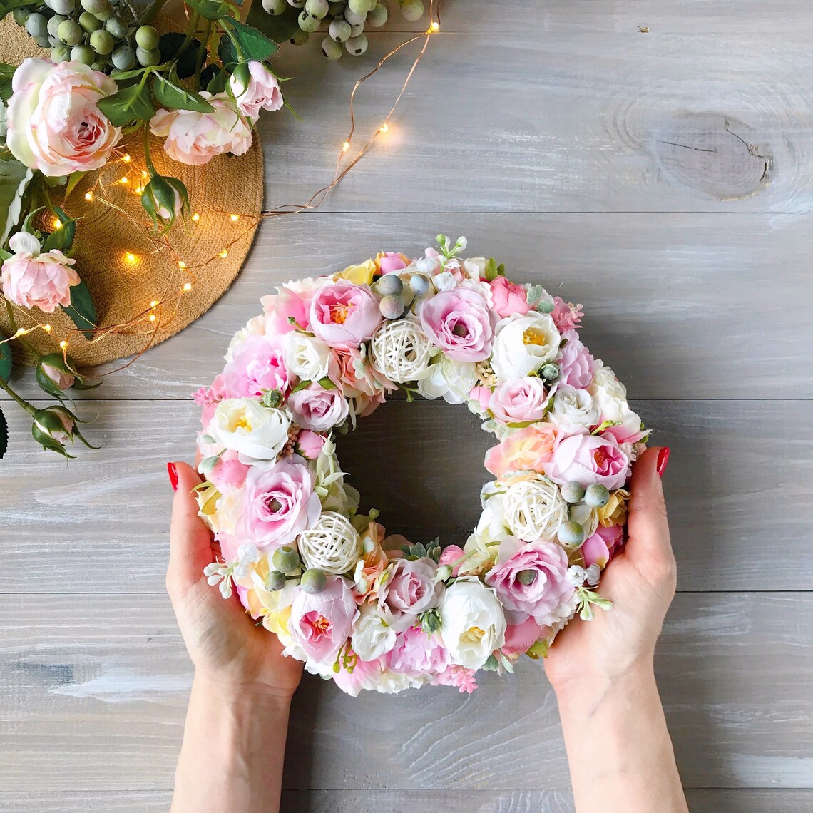 Mini Flower Wreath Candlestick Wreath Small Summer Wreath - Etsy