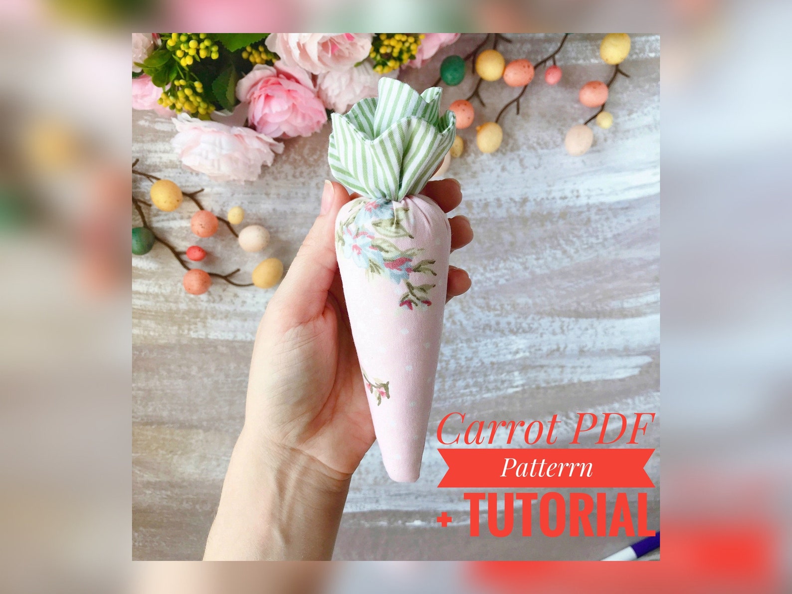 Carrot PDF Tutorial Fabric Carrots Easter Carrot Pattern - Etsy