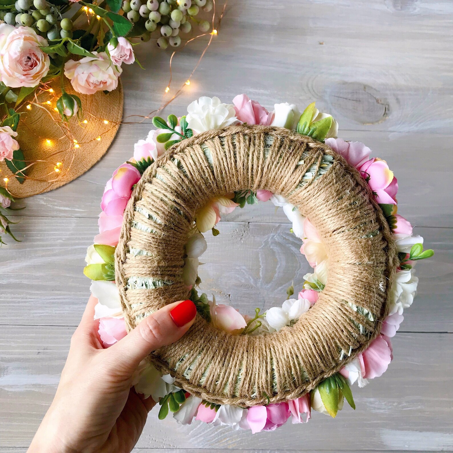 Mini Flower Wreath Candlestick Wreath Small Summer Wreath - Etsy