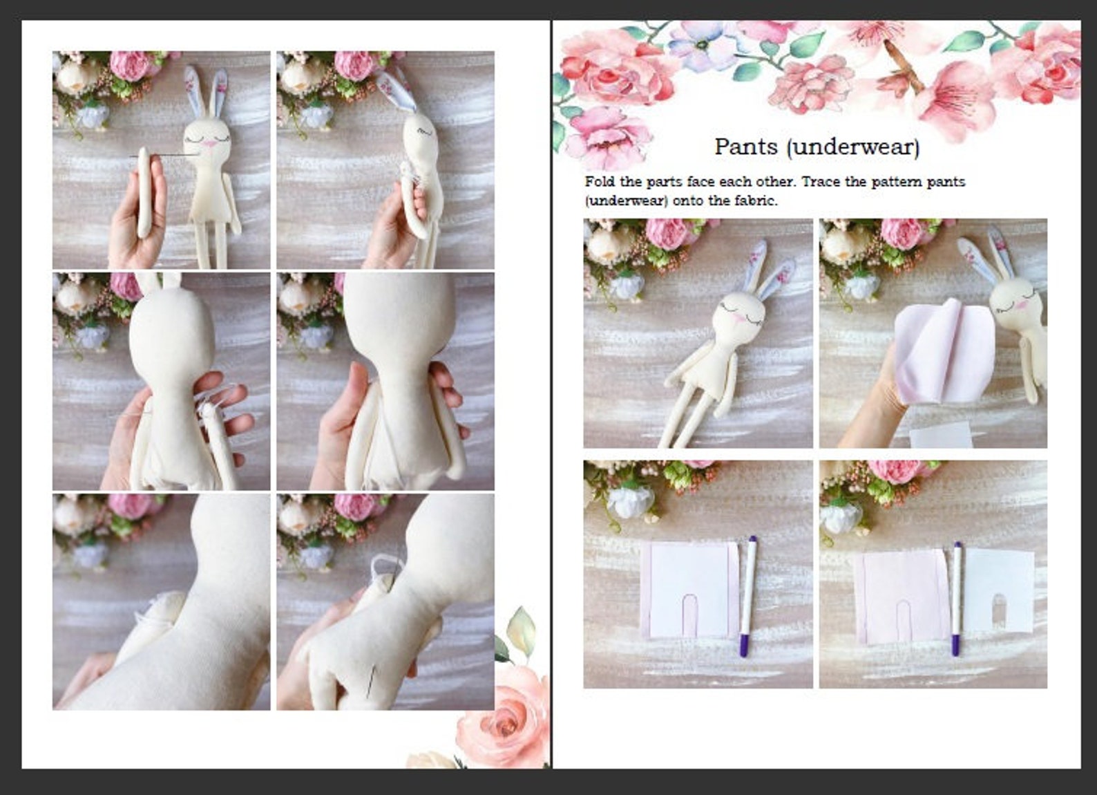 Bunny Doll PDF Tutorial Sewing Pattern for Doll Rabbit DIY | Etsy