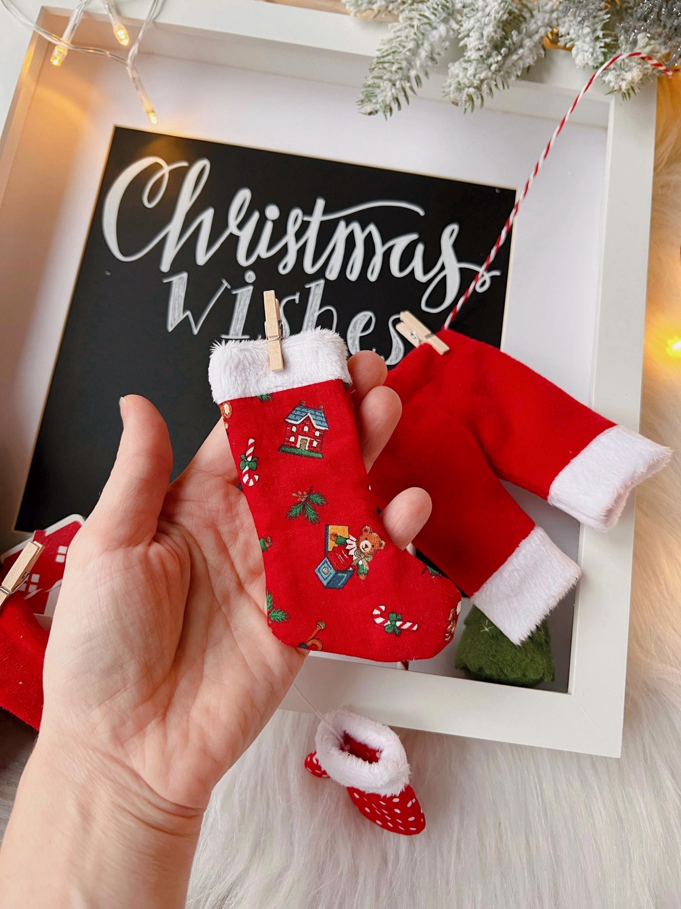 Santa's Laundry Garland, Christmas Mini Clothesline, Santa Clothes ...
