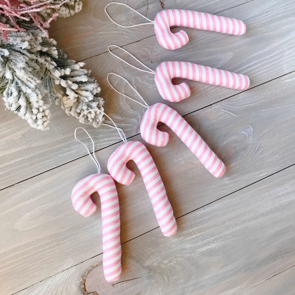 Pink Candy Cane Ornaments Set 5 Pink Christmas Decorations | Etsy