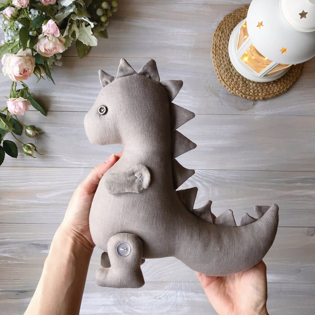 Dinosaur Linen Toy Dinosaur Soft Doll Stuffed Animal Rag Doll Handmade ...