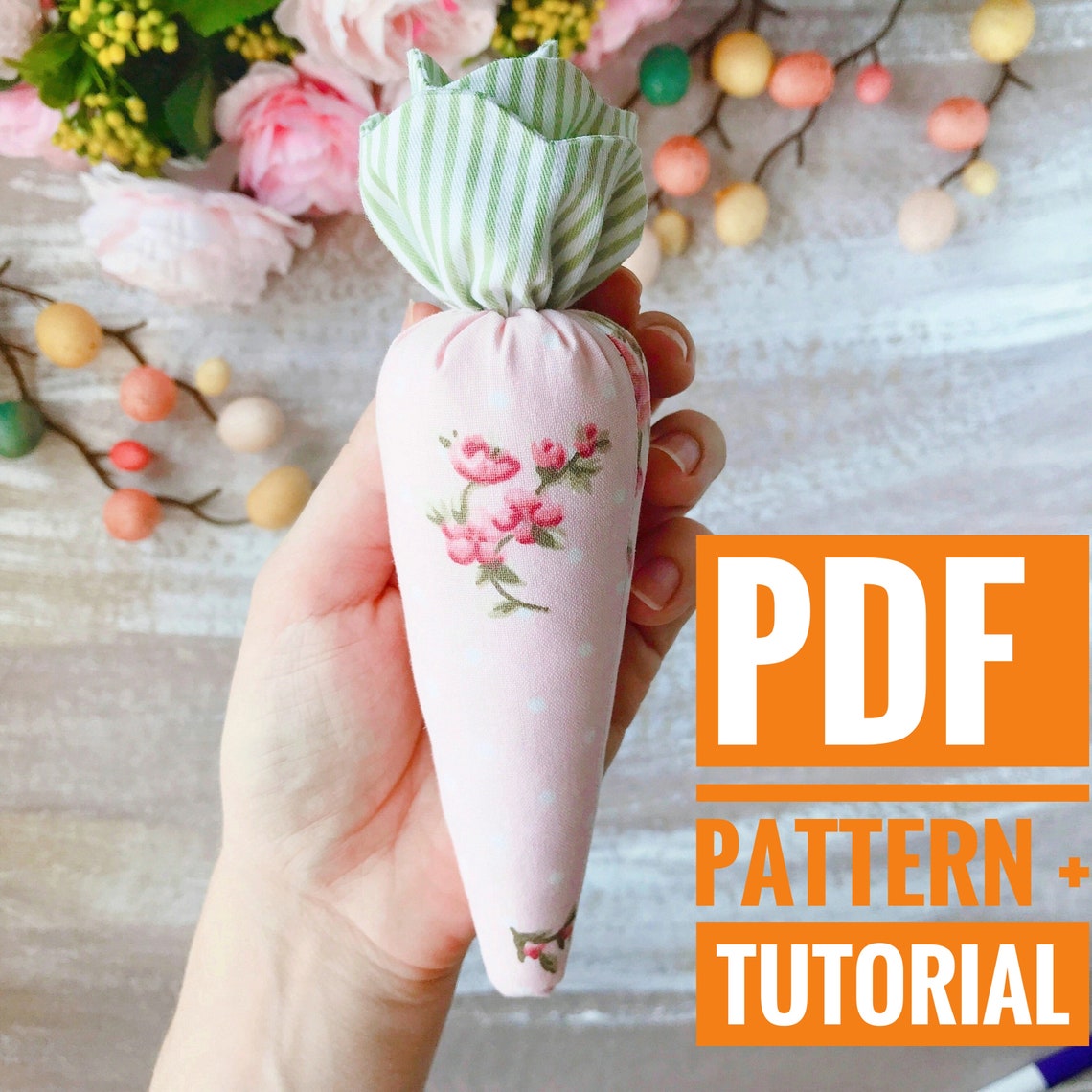 Carrot PDF Tutorial Fabric Carrots Easter Carrot Pattern - Etsy