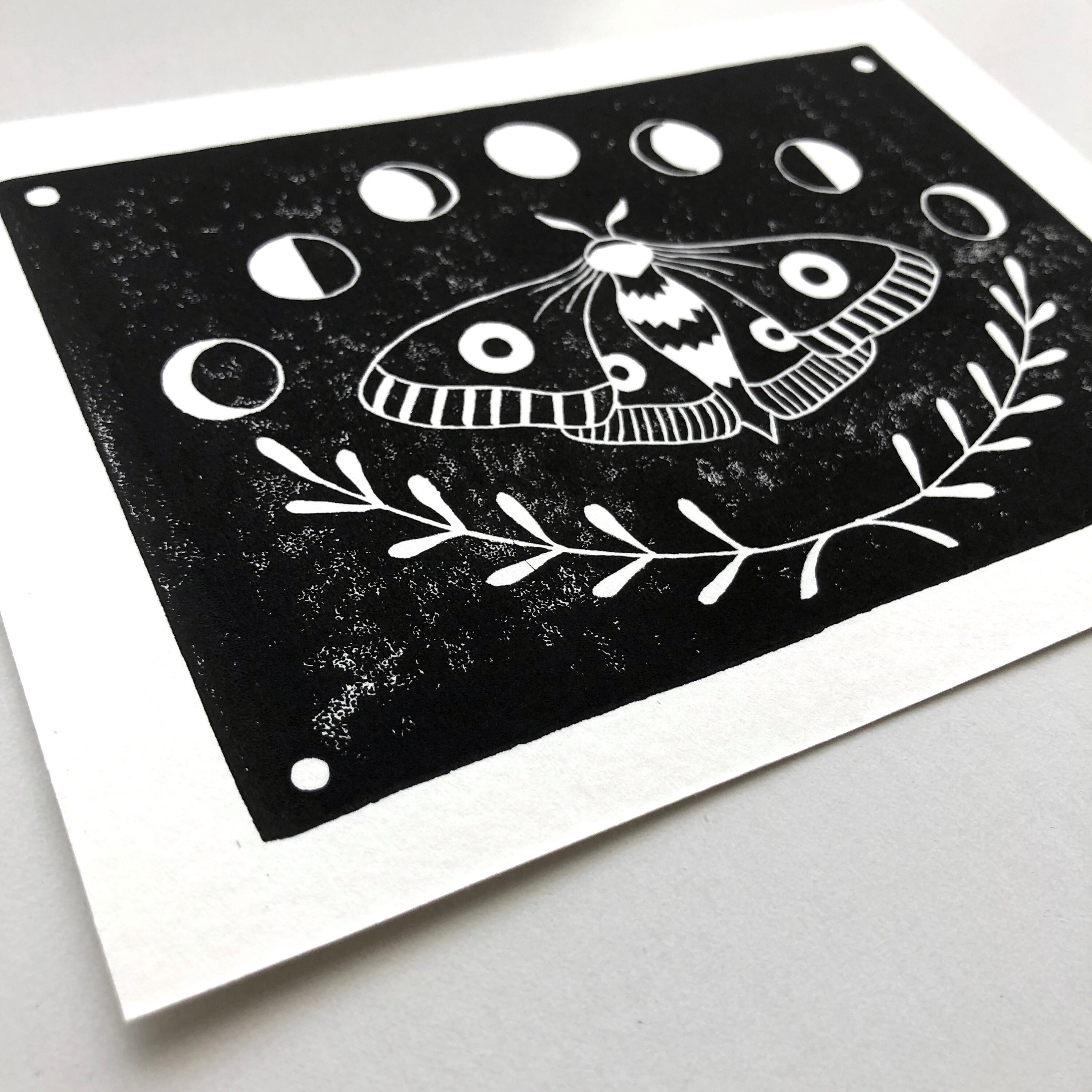 Moth Moon Phase Print Moth Art Moon Print Art Moon Phases | Etsy
