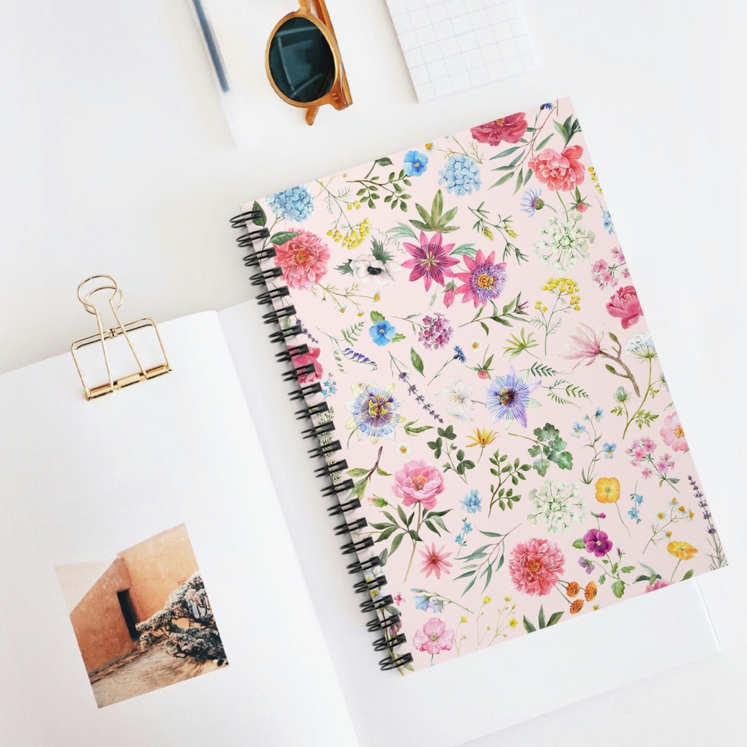 Spiral Notebook | Flowers Journal | School Notes - Etsy
